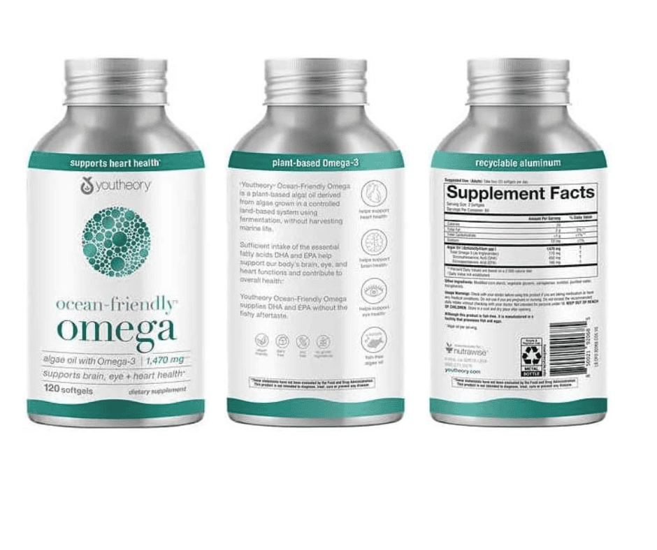 Viên uống omega 3 từ tảo biển ocean friendly omega Youtheory 120 viên Mỹ